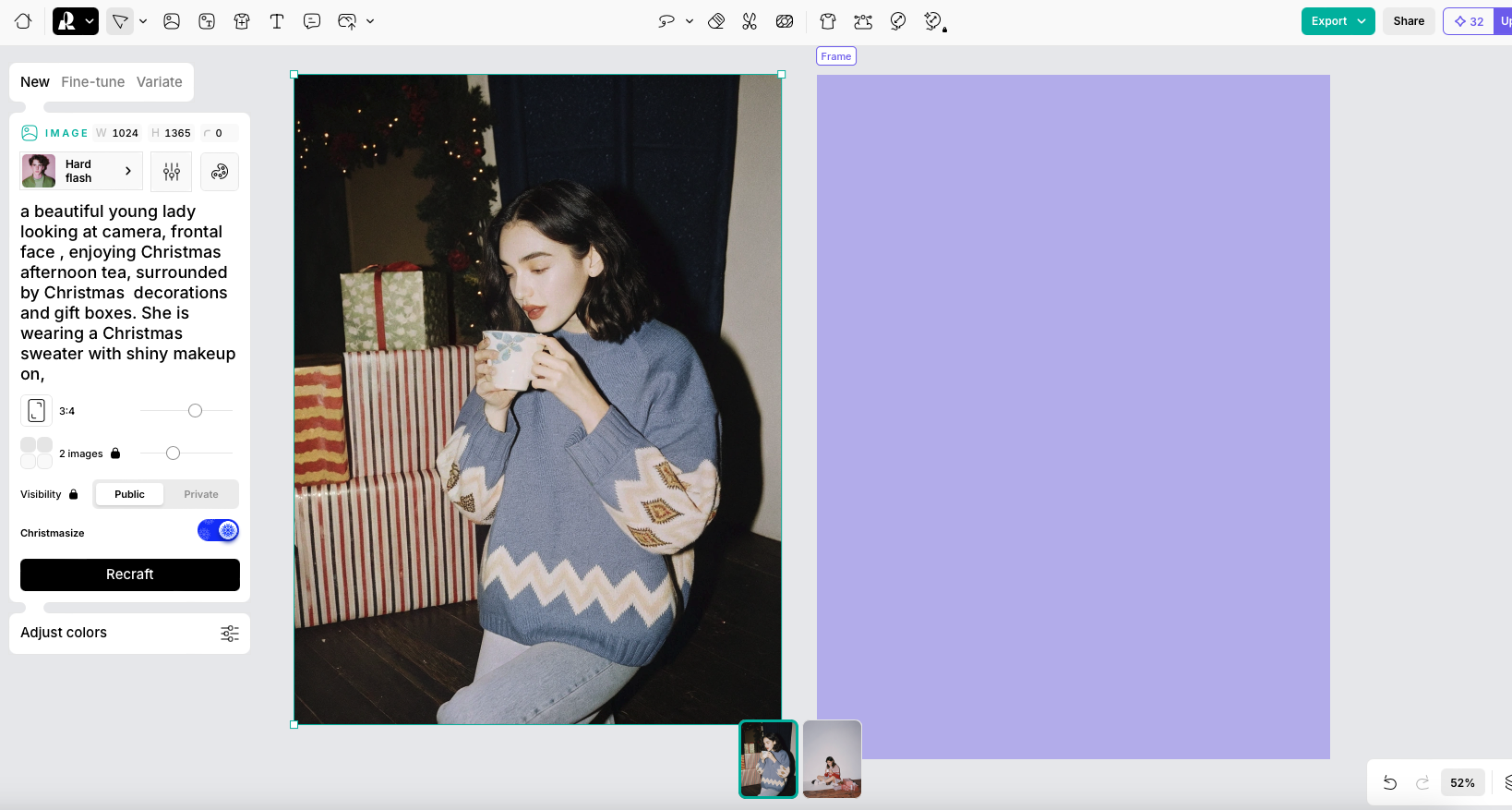 Integrating Recraft AI to Create Christmas Aesthetics