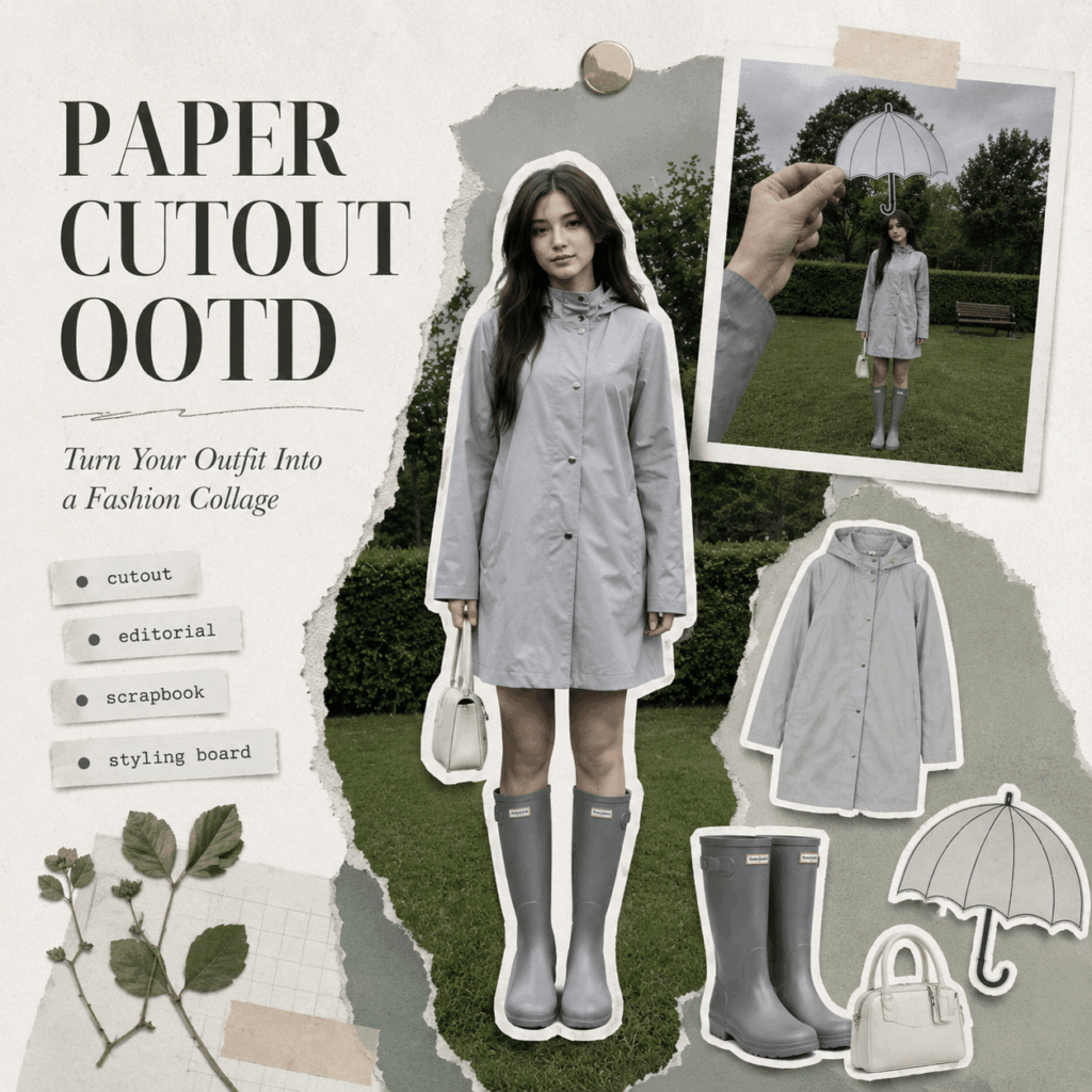Paper Cutout OOTD: Viral Outfit Collage Trend WeShop AI Blog